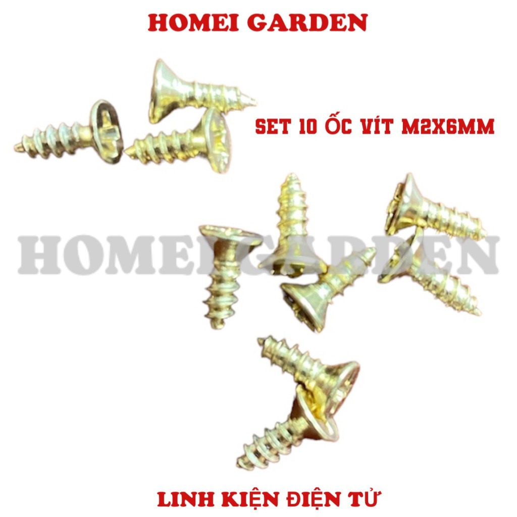 10 flat head screws without M2 nuts 6mm long for 2mm shaft hole used to ...