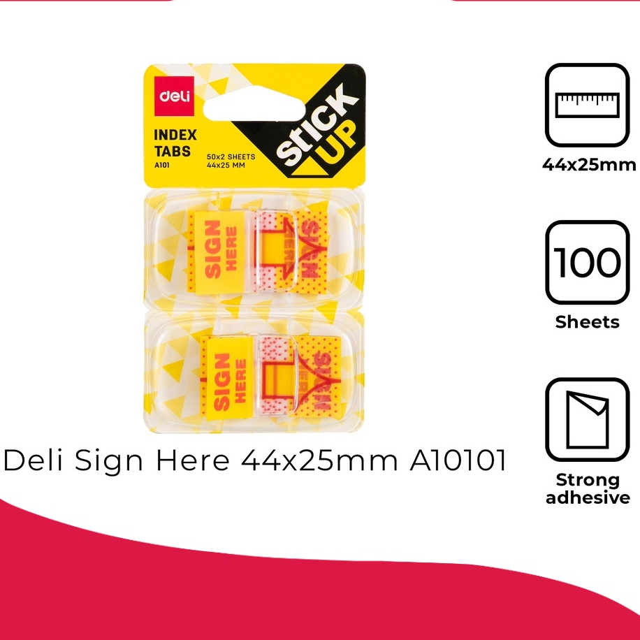 Genuine Note Sign Here DELI A10101 - Sign Here DELI Arrow Sign Note ...
