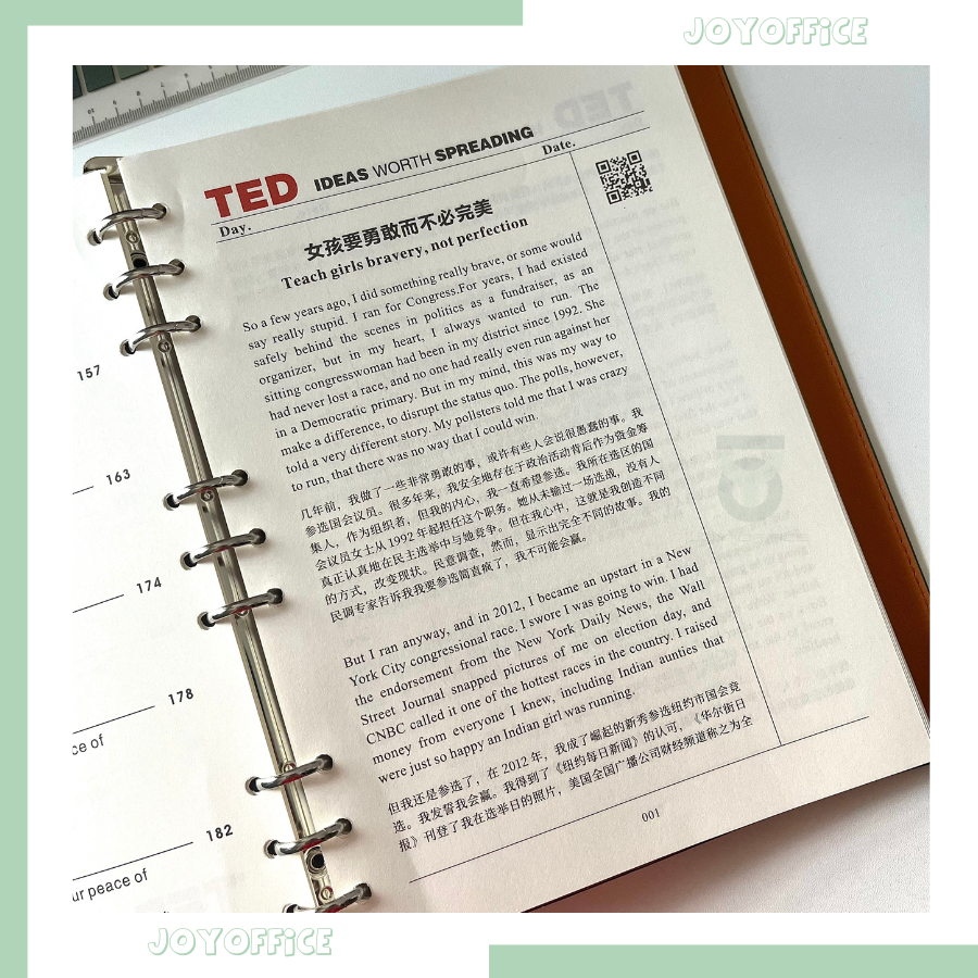 (With Qr code) TED talks content recording + highlights pen, B5 paper ...