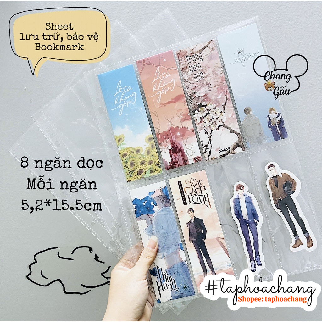 A4 size Sheet for bookmarks with 8 vertical compartments - Sheet with 8 ...