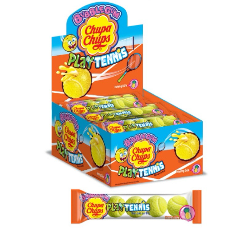 BOX OF 20 PACKAGES OF CHUPA CHUPS PLAY TENNIS 360G/ CHUPA CHUPS BUBBLE ...
