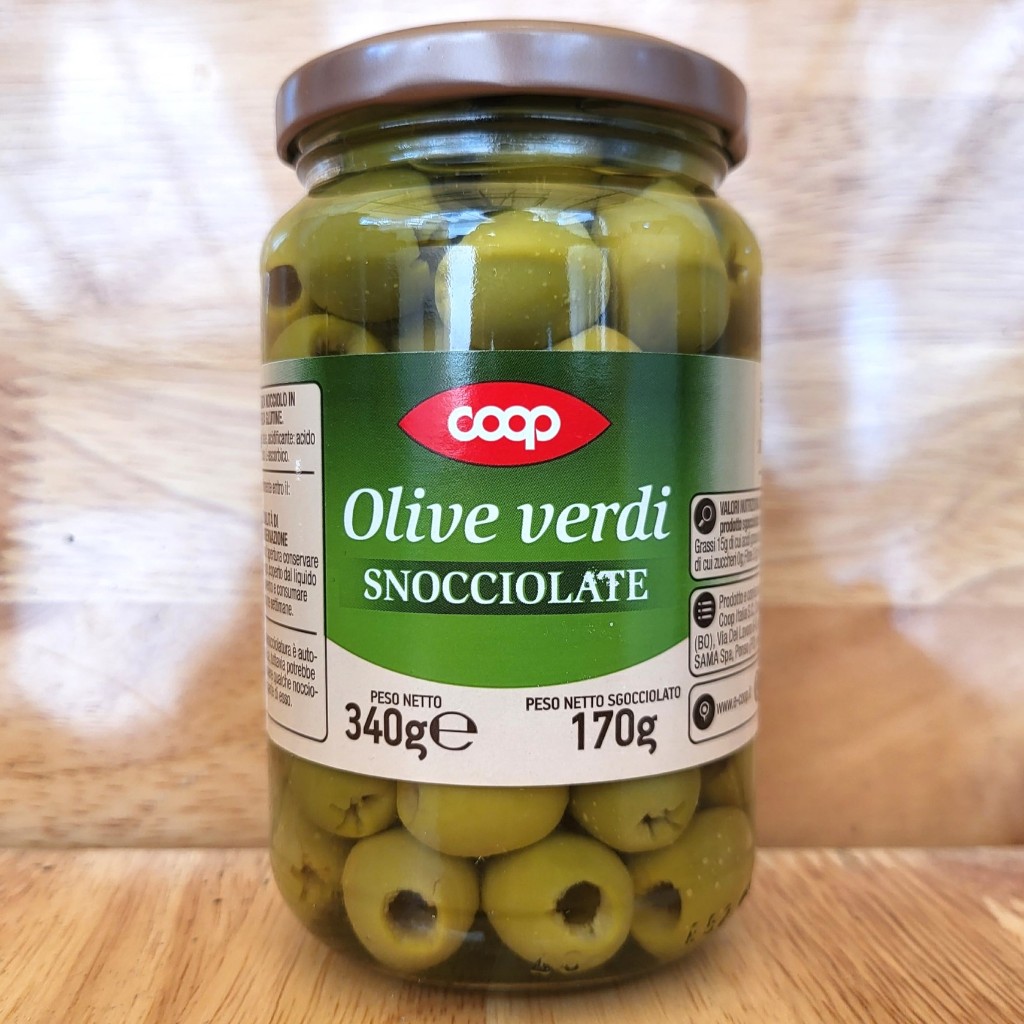 Coop [340g jar] SEEDLESS Olives SOAKED IN SALT [SPAIN] Pitted Green ...