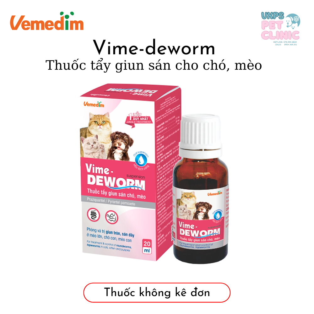 Vemedim Vime Deworm Deworming Worms and Rope Flukes for Dogs and Cats ...