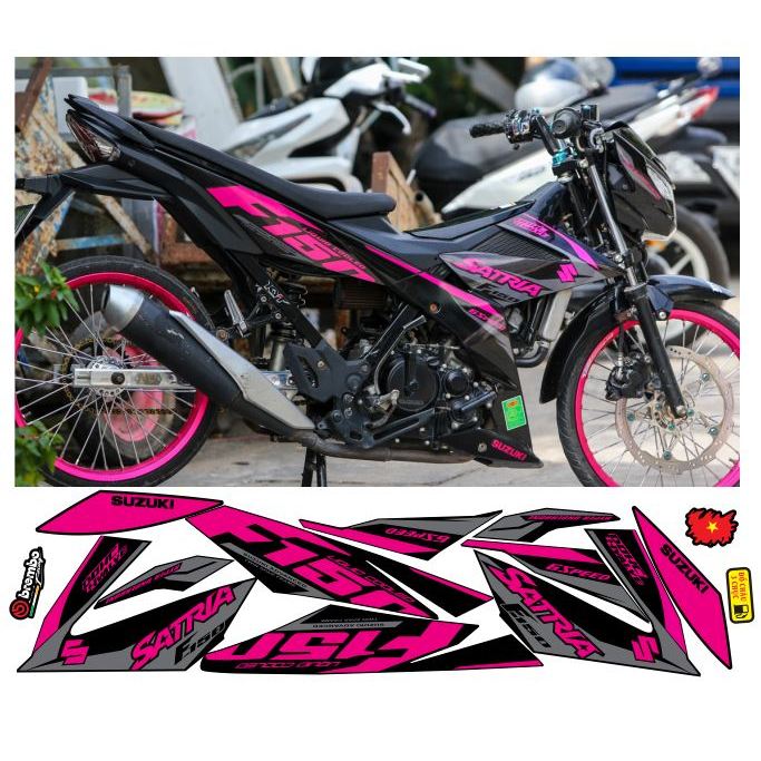 Satria fi f150 black gray pink stamp 1 (various color samples) | Shopee ...
