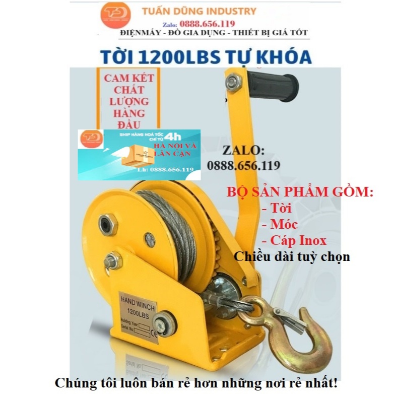 Manual Crank 1200lbs Self-Locking, 545kg Pull-Load, 150kg Lift Load ...
