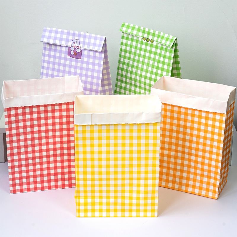 Paper gift bags - Gift wrapping paper bags with checkered patterns ...