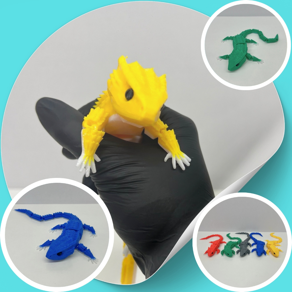 3d printed Red-eyed Crocodile Skink Crocodile lizard model toy with ...