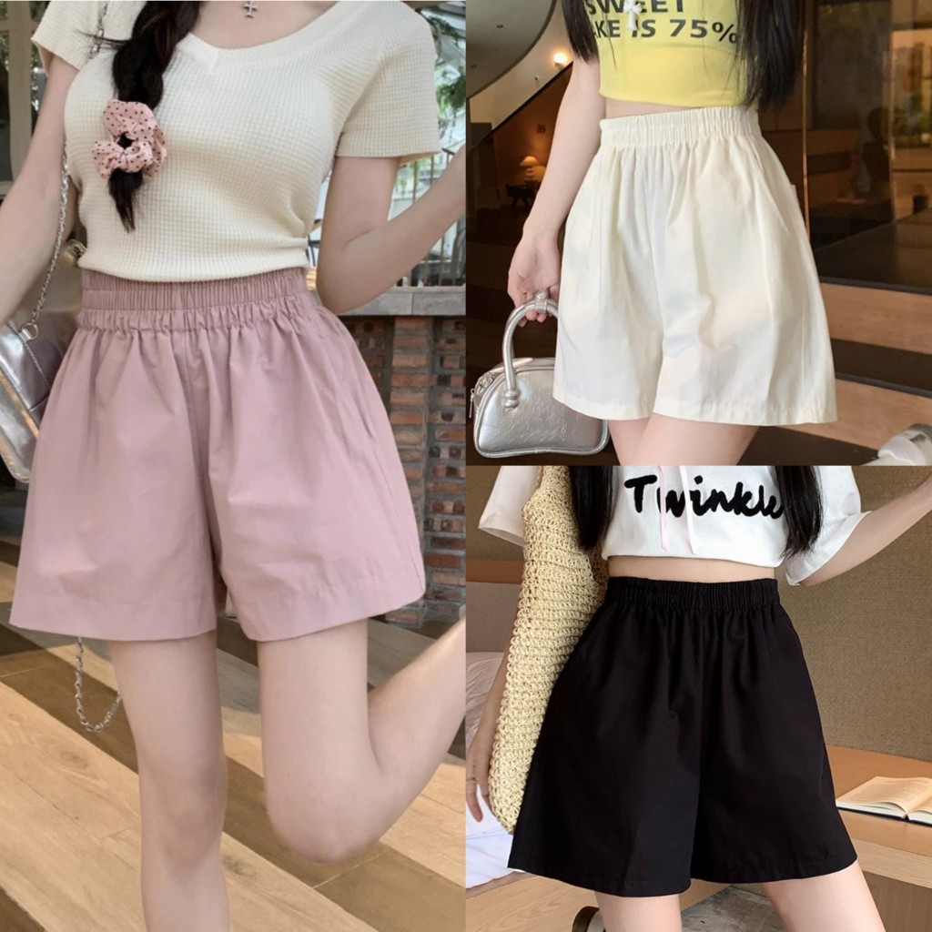 Shorts Women's wide-leg, high-waisted, sporty shorts made of soft and ...
