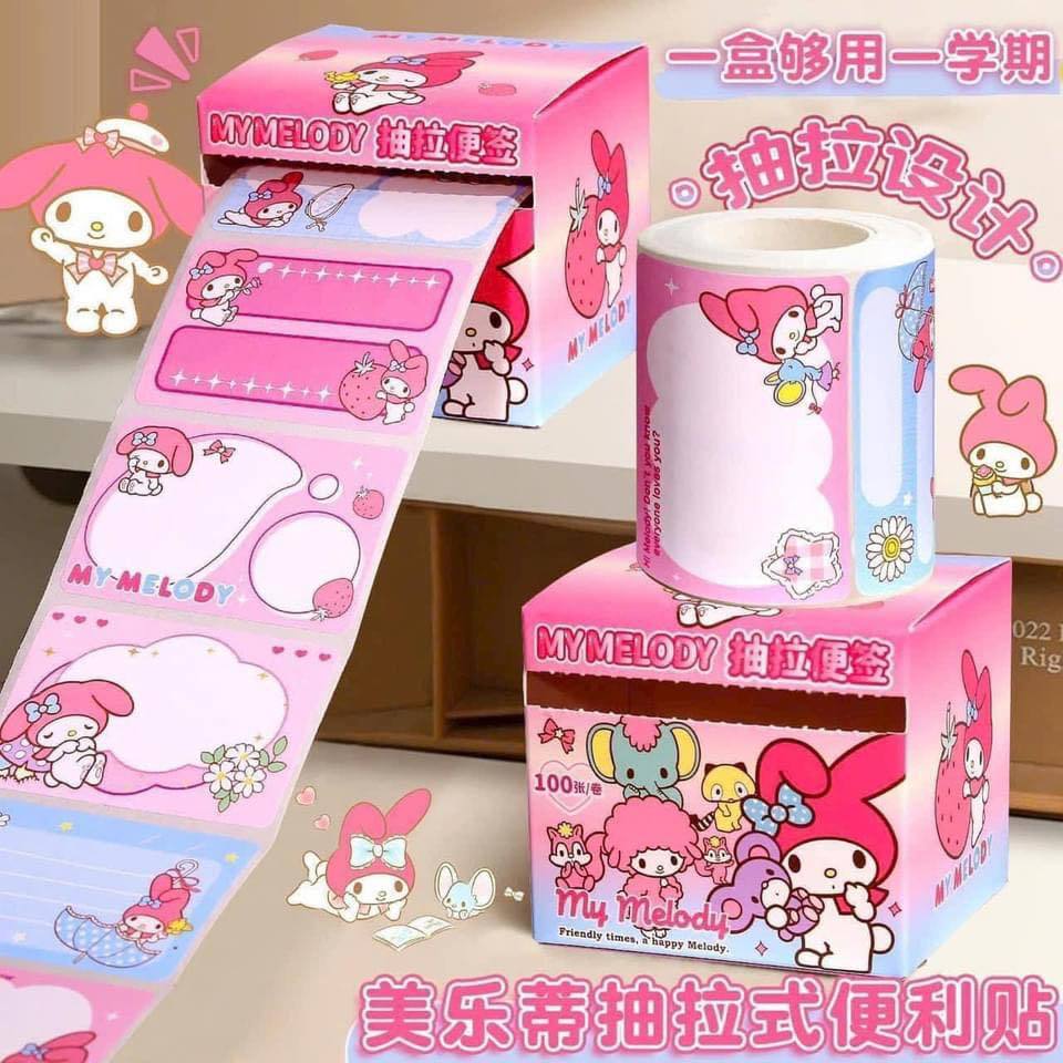Set of 100 Cartoon notebook labels Kuromi, Melody, sanrio | Shopee Malaysia