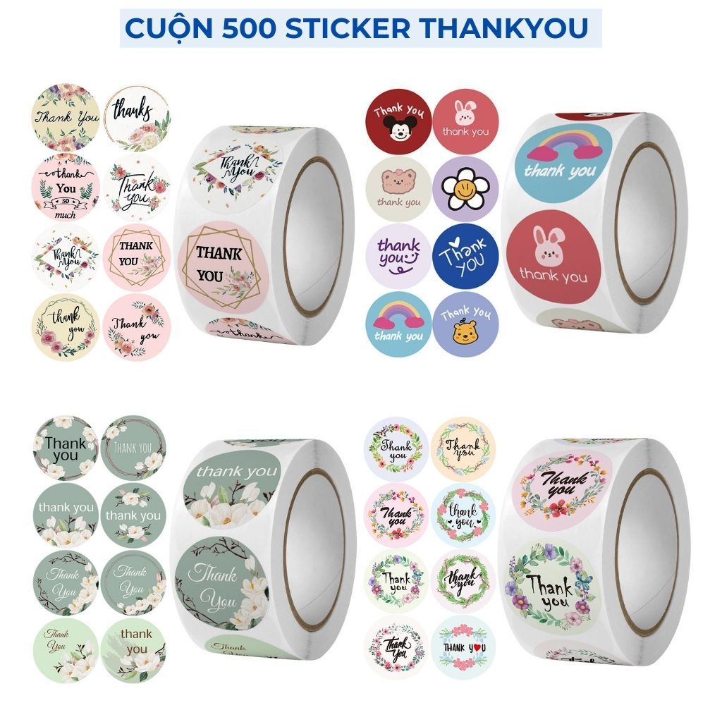 500 thank you sticker thank you sticker thank you sticker Seal Package ...
