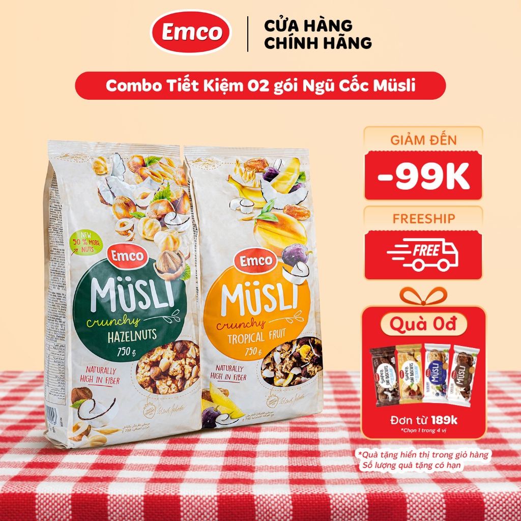 Saving Combo 02 packs of Emco Musli Cereal 750g | Shopee Malaysia