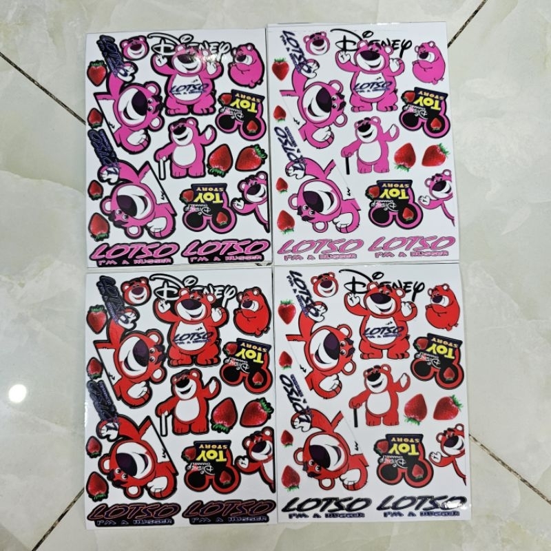New mini lotso strawberry bear logo sticker to decorate motorbikes ...