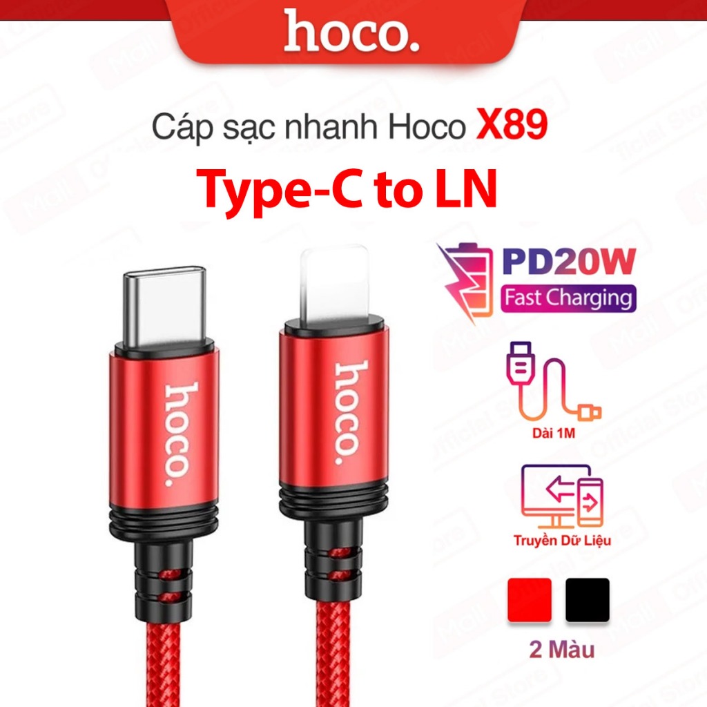 Typec to IP PD20W 3.0A Hoco X89 fast charging cable for data transfer ...