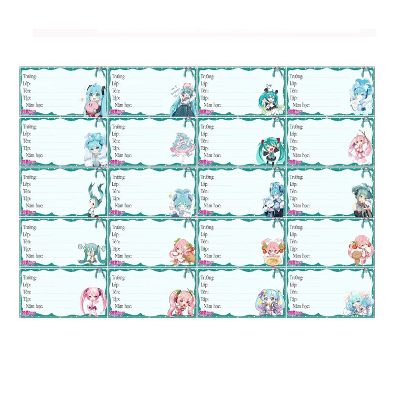 Miku notebook labels 140 different images/ virtual singer Hatsune miku ...
