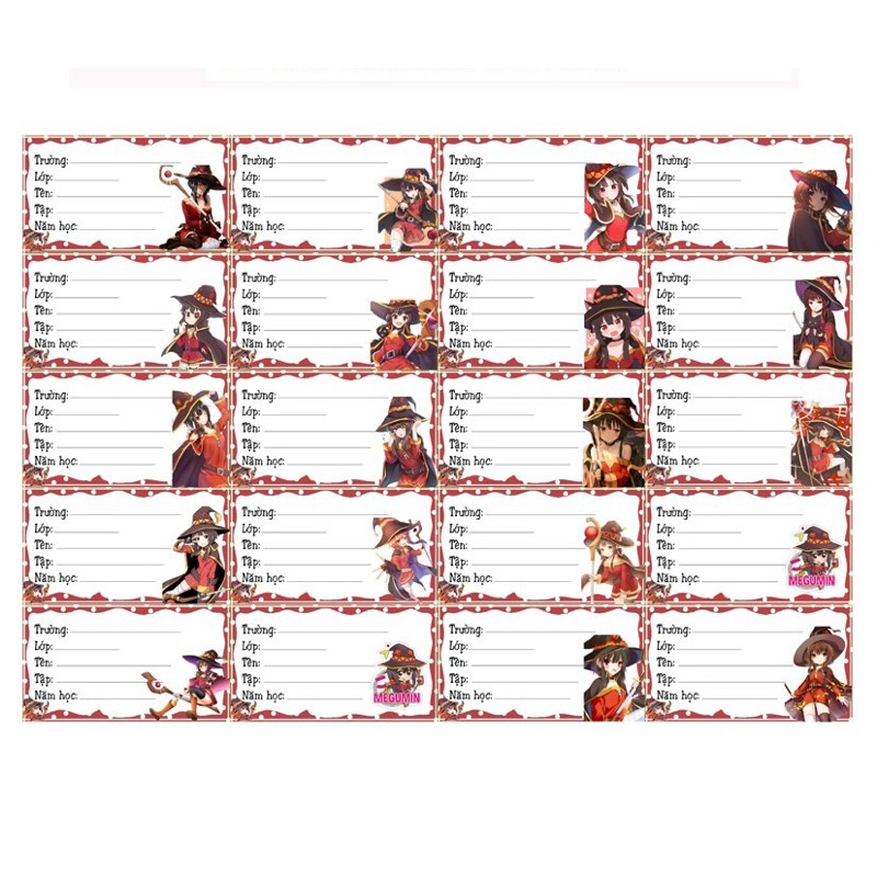 Megumin stickers 100 different images / konosuba Megumin notebook ...