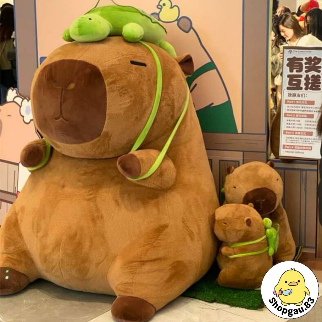Giant capybara Teddy Bear, cute stuffed animal capybara with strawberry ...