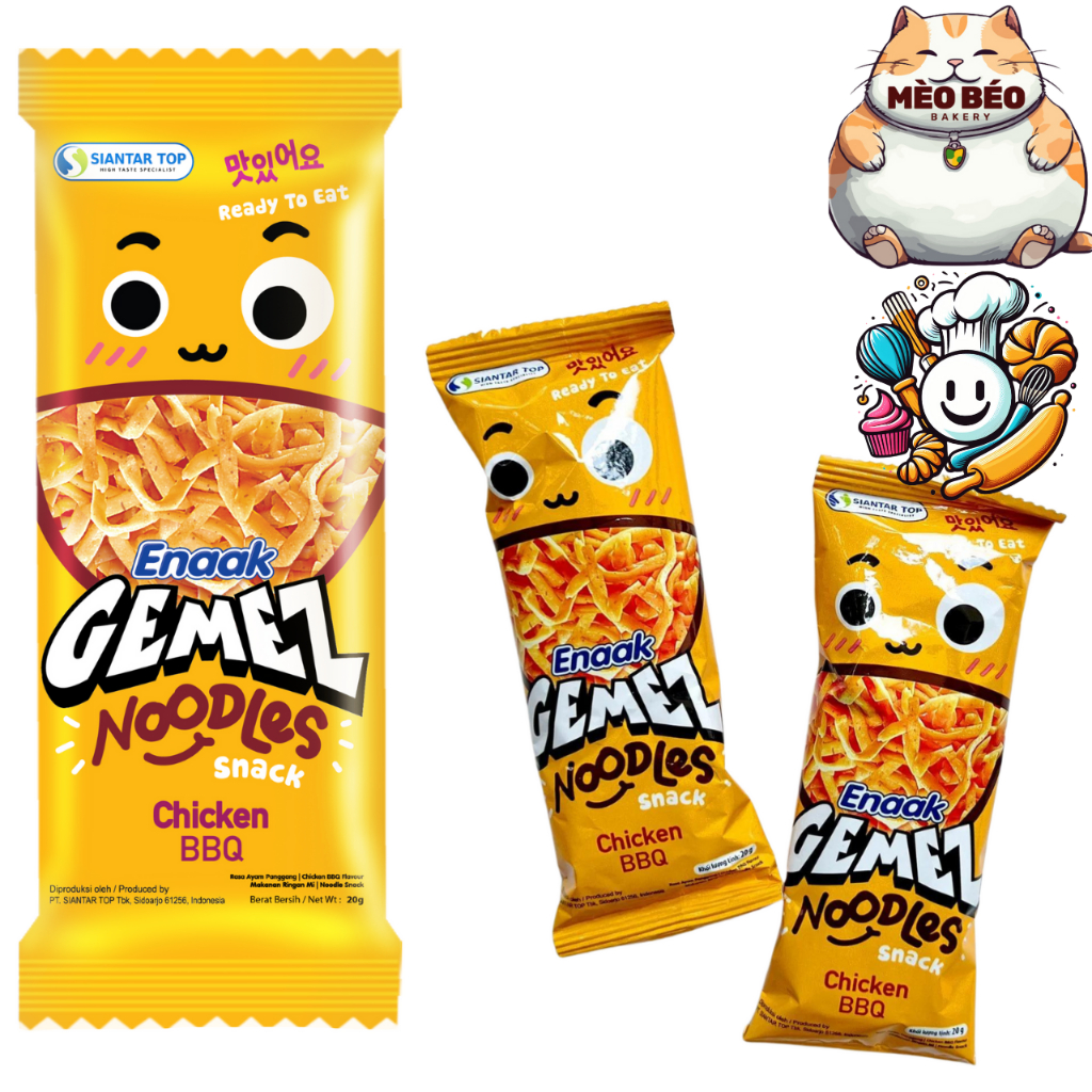Enaak Indonesian children's noodle Snack Enaak Gemez BBQ chicken flavor ...