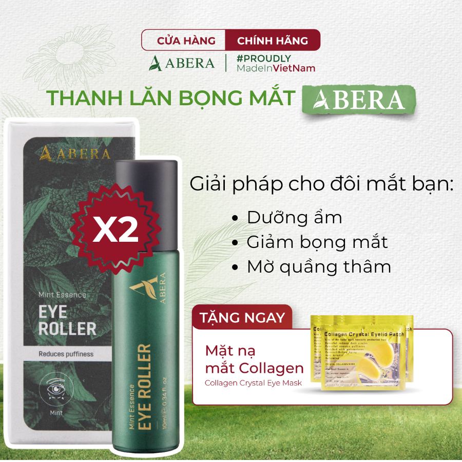 [COMBO 2] Abera Eye Puffiness Roller 10ML - Soothes the Skin Around the Eyes, Reduces Puffiness ...