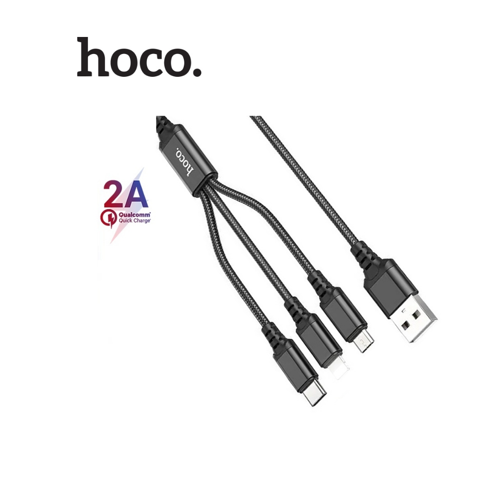Hoco X76 3IN1 charging cable 2A fast charging, super durable parachute ...