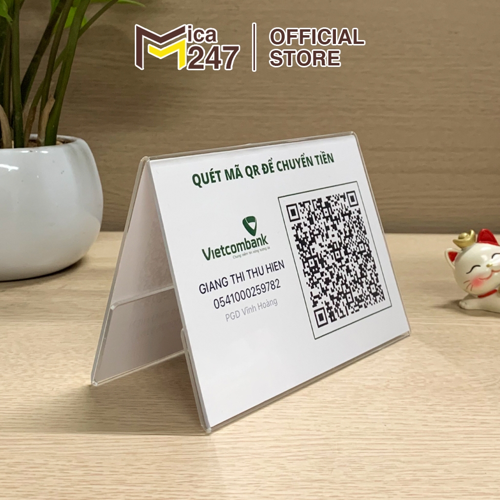 Double-sided QR code scanning mica board - A-shaped QR code shelf ...