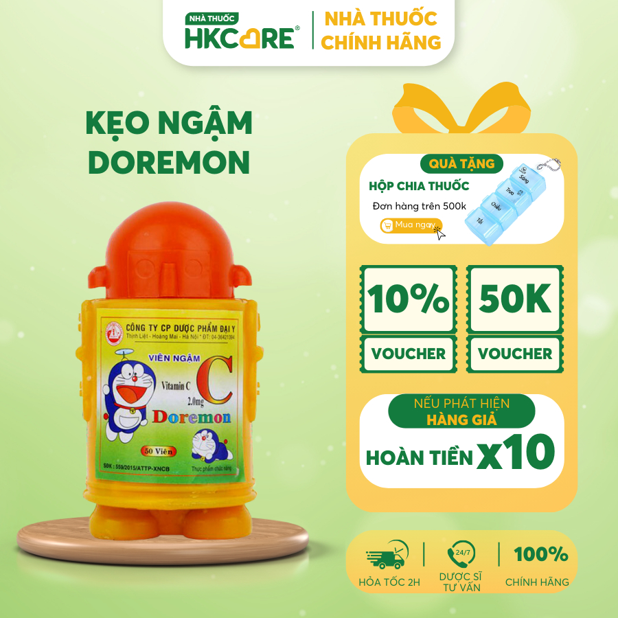 Doremon Orange Lozenges Box of 50 Tablets - Supplement Vitamin C ...