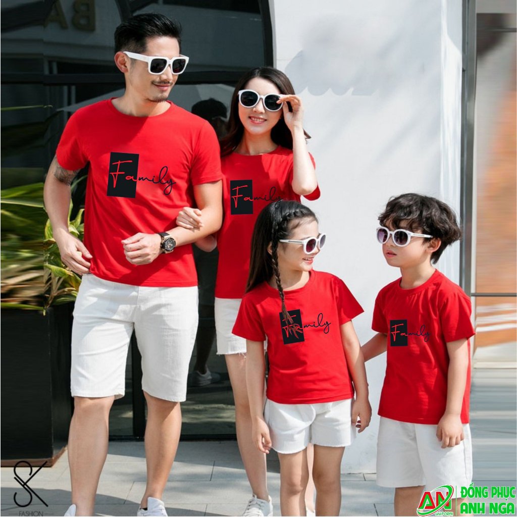 Family set RED SHIRT AND WHITE PANTS - FAMILY uniform for 3/4/5 FAMILY ...