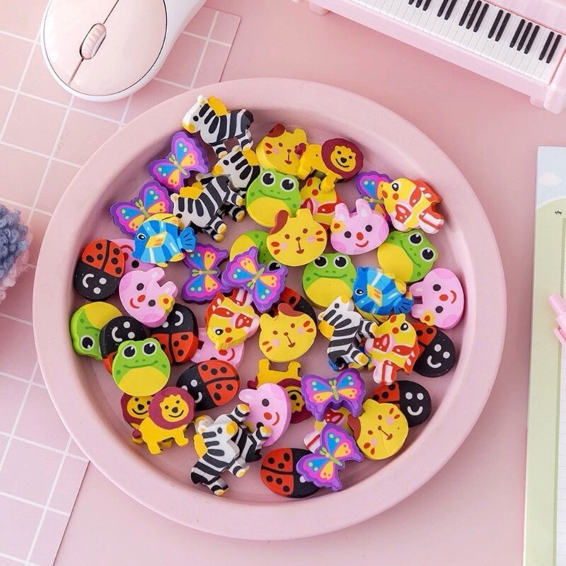 Set of 4 erasers in many super cute shapes - Pencil erasers shaped like ...