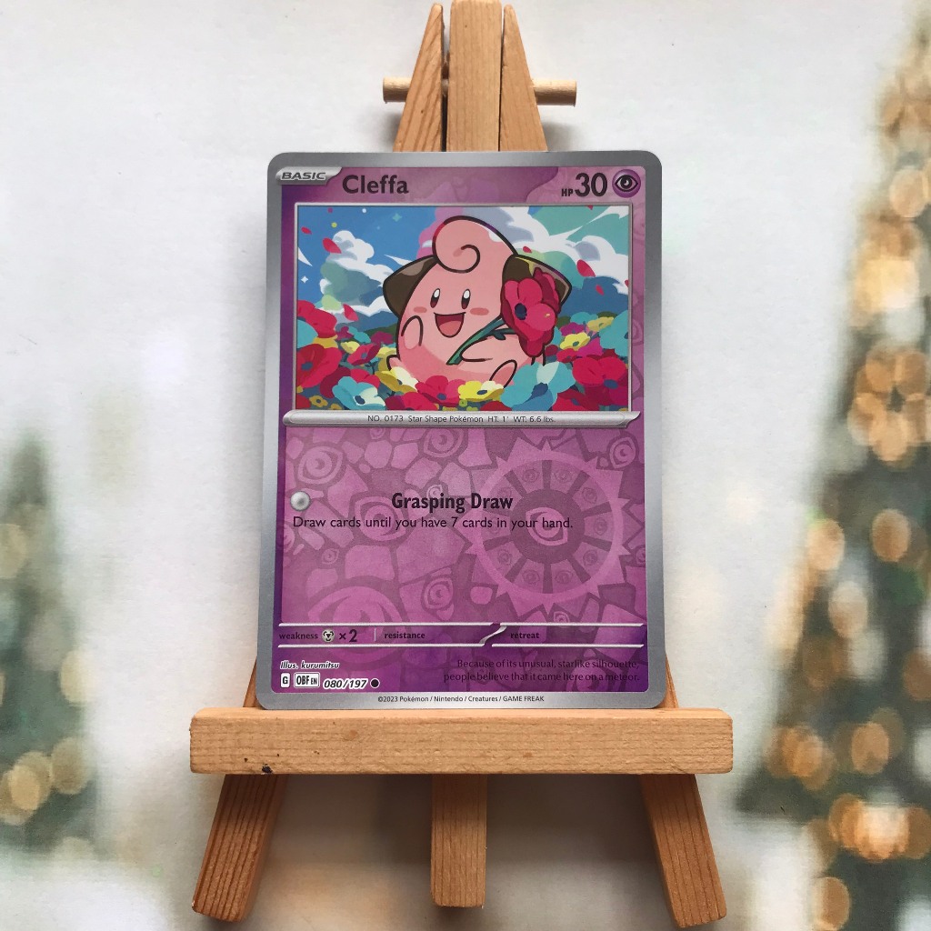 Pokemon Cleffa 080 / 197 card - Scarlet & Violet odd card: Obsidian ...
