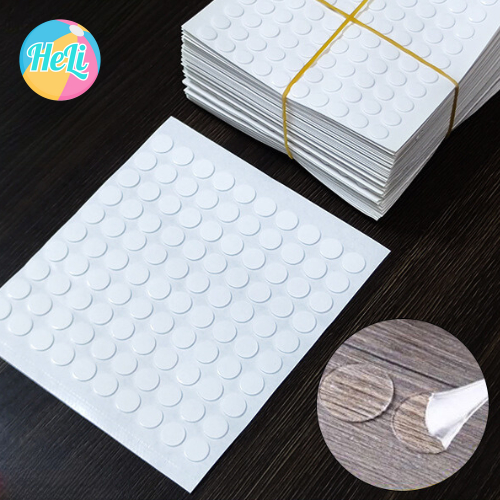 Blister of 100 SUPER ADHESIVE TRANSPARENT ROUND DOUBLE-SIDED CHARM ...
