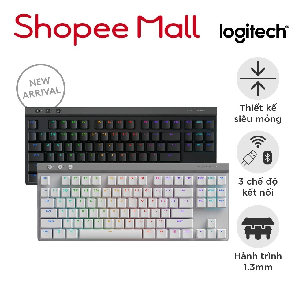 Low profile Logitech G515 LIGHTSPEED TKL Wireless Gaming Keyboard ...