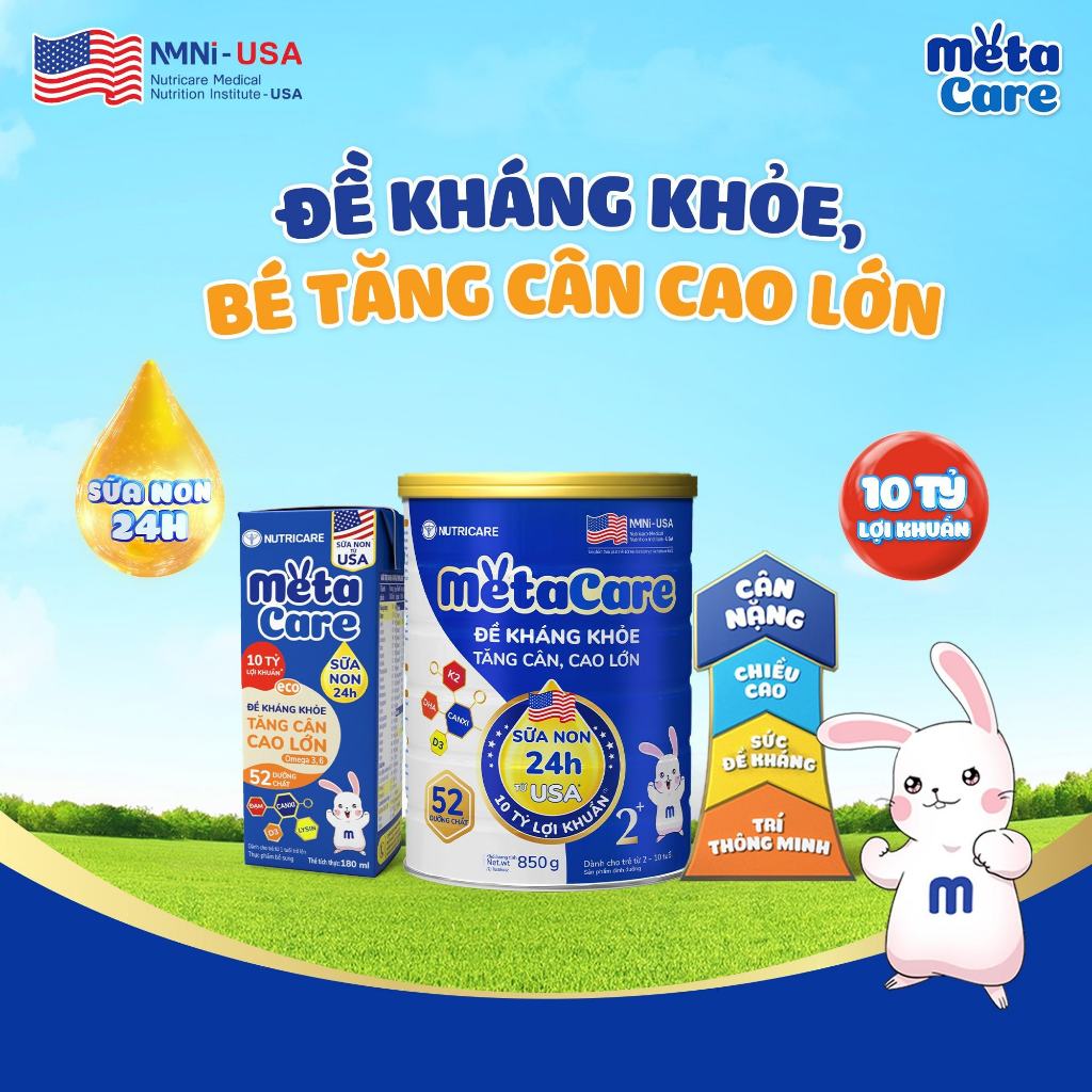 Metacare 1+ Nutricare Milk Powder Helps Children Gain Weight Develop Height Increase Resistance ...