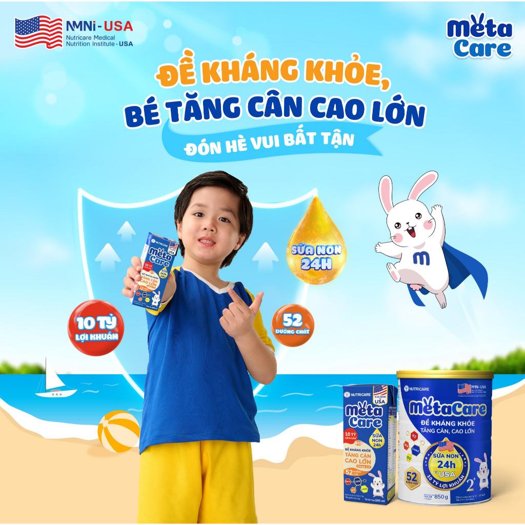 Metacare 2+ Nutricare Milk Powder Helps Children Gain Weight Develop Height Increase Resistance ...