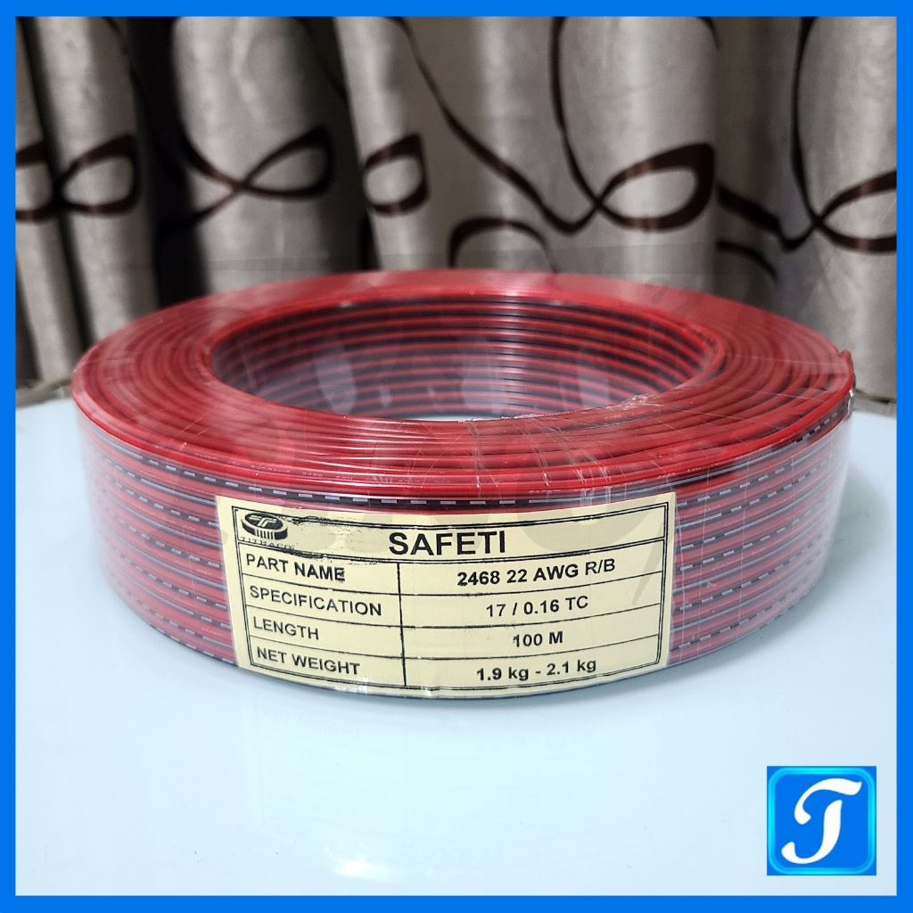(1 Meter) Double Black Red 22 AWG Galvanized Copper Core 2x0.34mm DC ...
