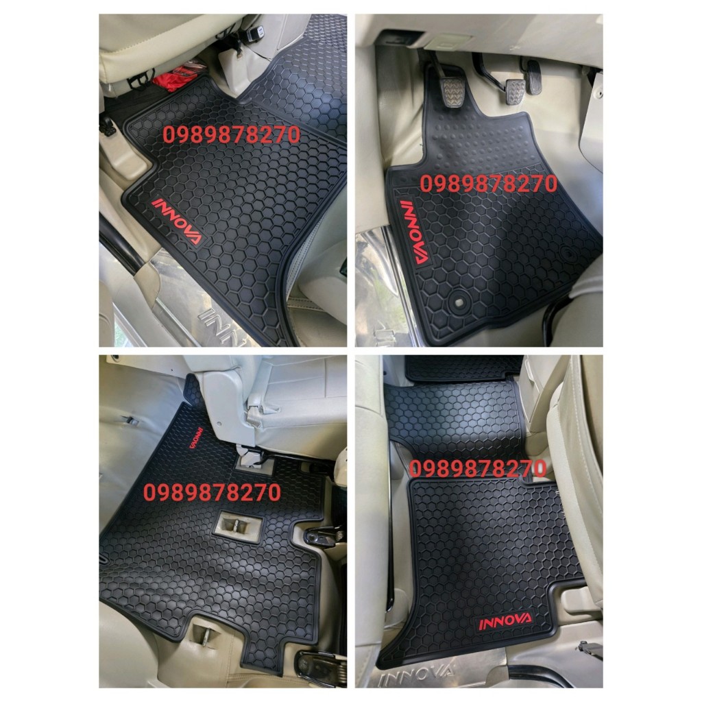 Innova rubber floor mat set for 3 rows of seats from 2006 to 2022 ...