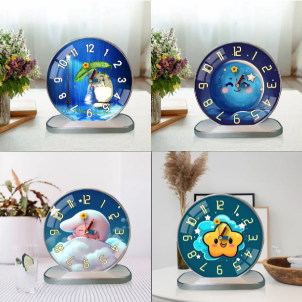 Mirror-coated desk clock with drifting hands suitable for gifts ...