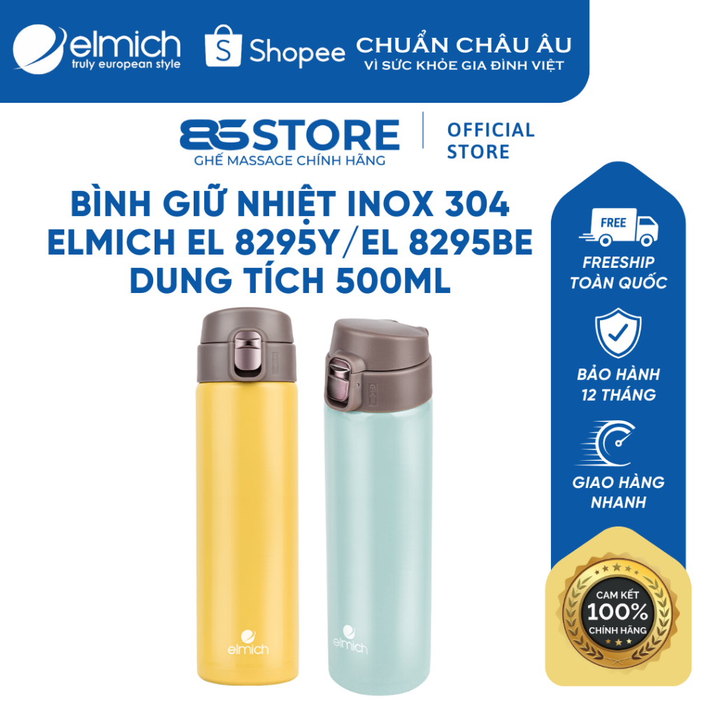 Elmich El 8295be El 304 Stainless Steel Thermos Flask 8295y 500ml