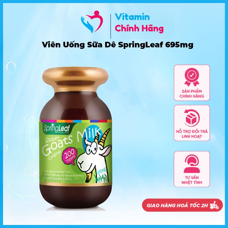 Springleaf Goat Milk Pills 695mg, Supports Baby's Height Development ...