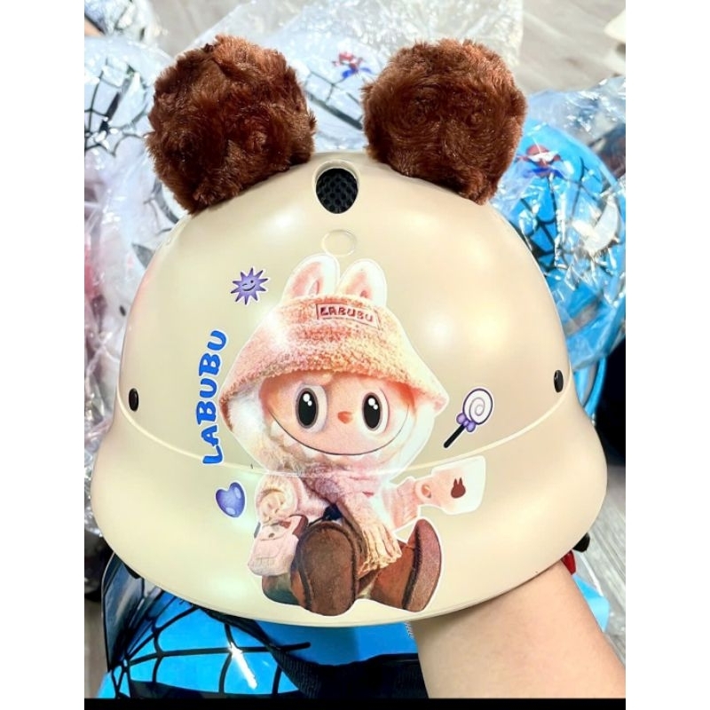 Labu _ Helmet - cute labubu pattern printed (size 5-12 years old ...