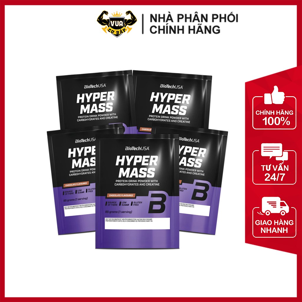 Combo Of 5 Packs Of Hyper Mass Biotechusa Weight Gain Milk 65g Pack Shopee Malaysia
