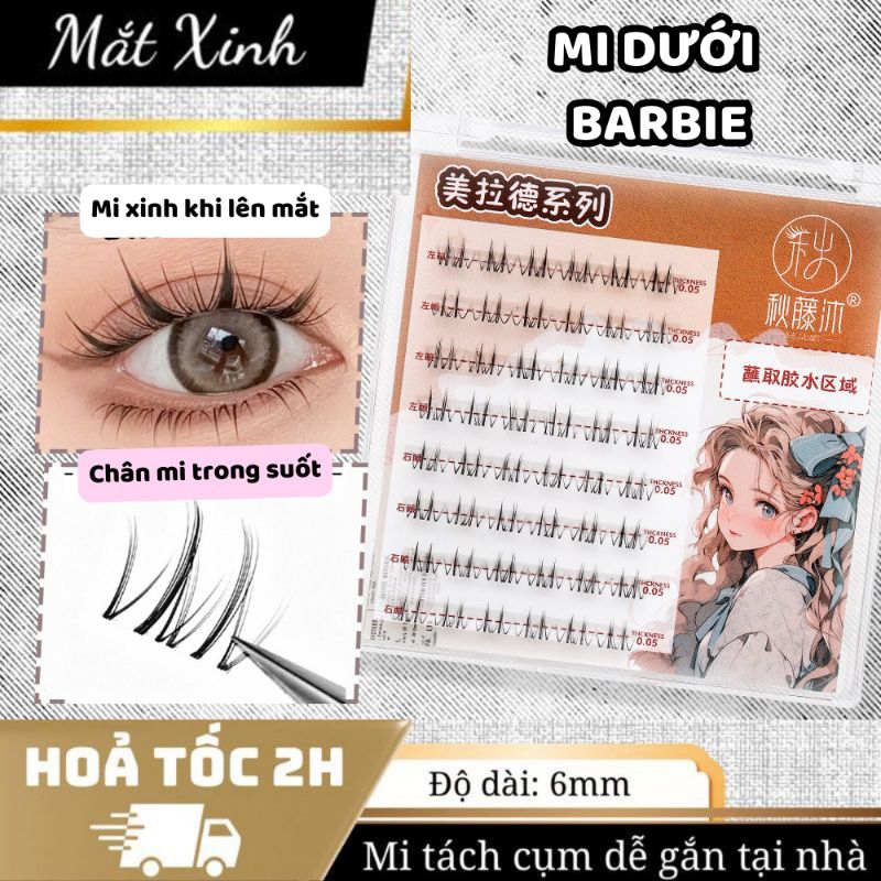 Barbie Split Fiber False Lower Eyelashes Natural Beautiful Eyes, Soft ...