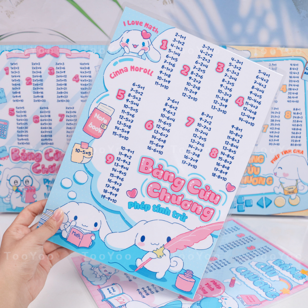 Cinnamoroll Sanrio multiplication table for Addition, Subtraction ...