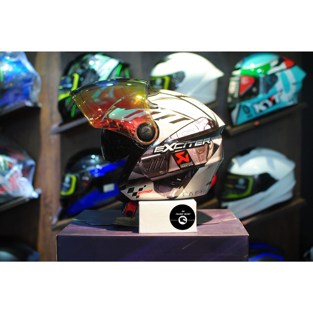 Royal M268 3 / 4 Helmet (Genuine) 2 silver Yamaha Exciter glasses ...