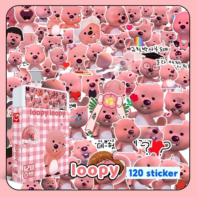 Plastic Box Of 120 Stickers LOOPY Sticker (Not The Same) | Shopee Malaysia