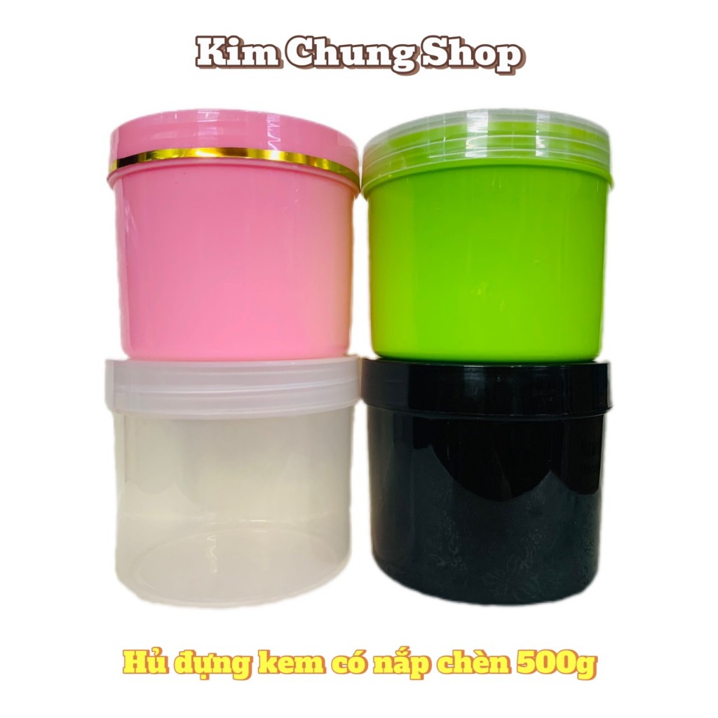 Body cream jar, 500g colorful plastic jar (With lid inserted inside ...
