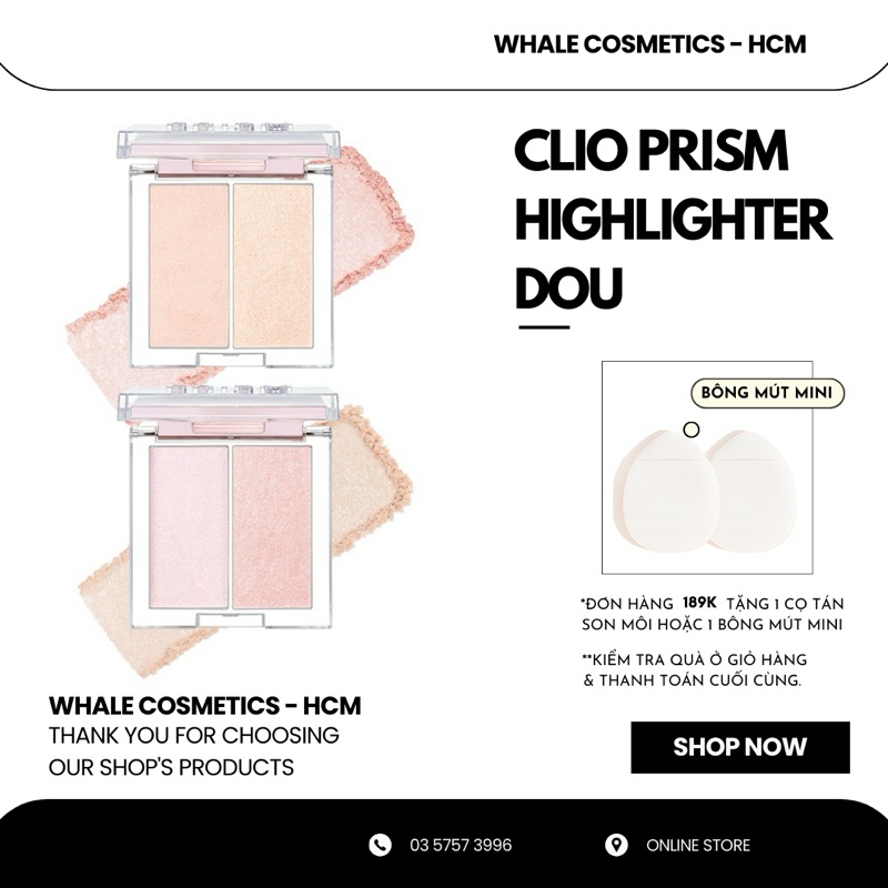 (Dou) Clio Prism Highlighter Duo Brightening Powder (2.8g) | Shopee ...