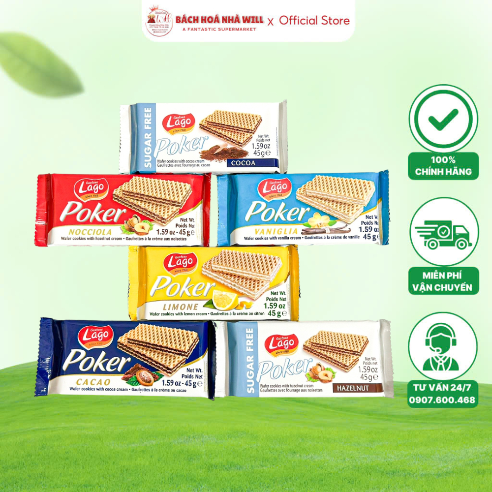 Lago Poker Sponge Cake Many Flavors Pack 45g Gastone Lago Elledi Brand ...