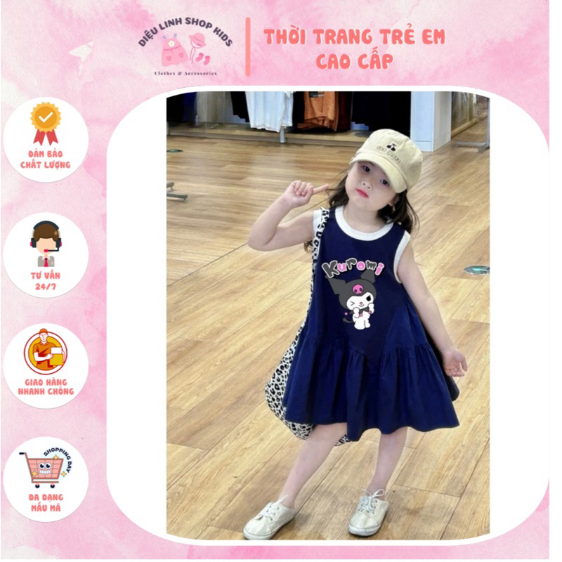 Dl33 {Dieu Linh Shop kids} kuromi cotton Dress With Soft Raw Material ...