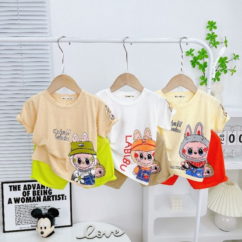 Labubu short set hot trend minkymom cold elastic | Shopee Malaysia