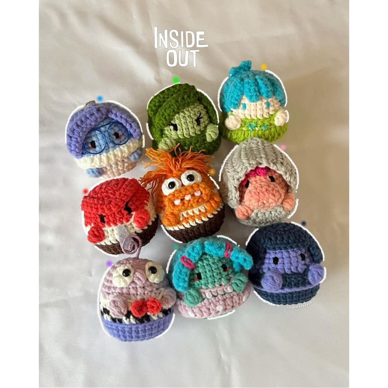 [Real photos] Inside out character wool keychains - emotional cartoon ...