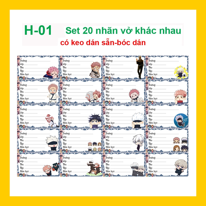 Jujutsu Kairen anime notebook labels (various designs) | Shopee Malaysia